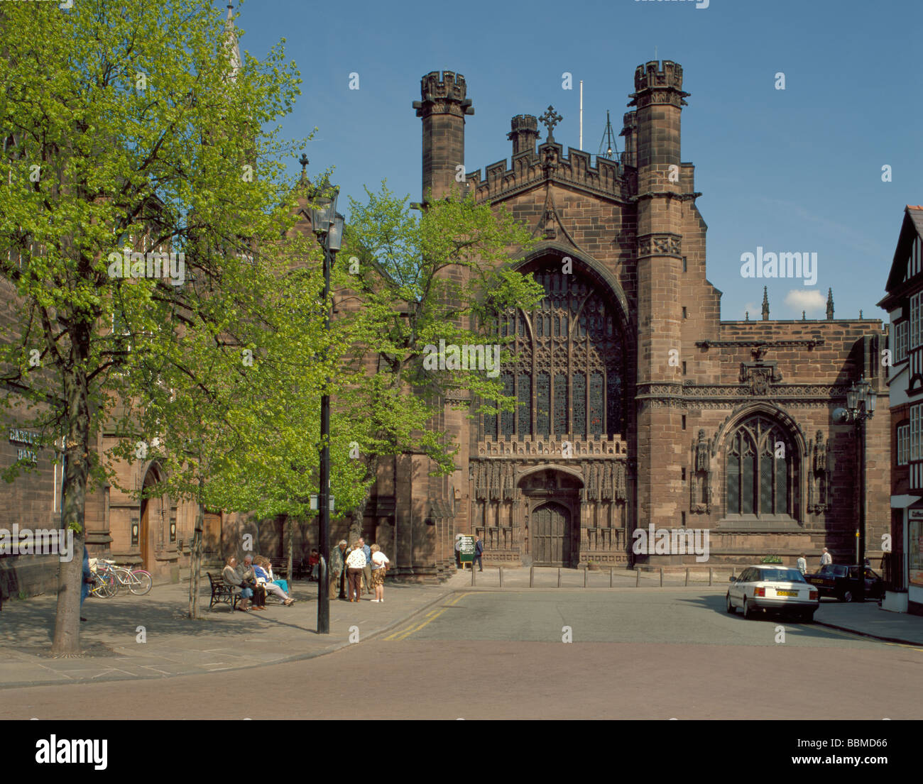 West facade of Chester Cathedral, Chester, Cheshire, England, UK Stock ...