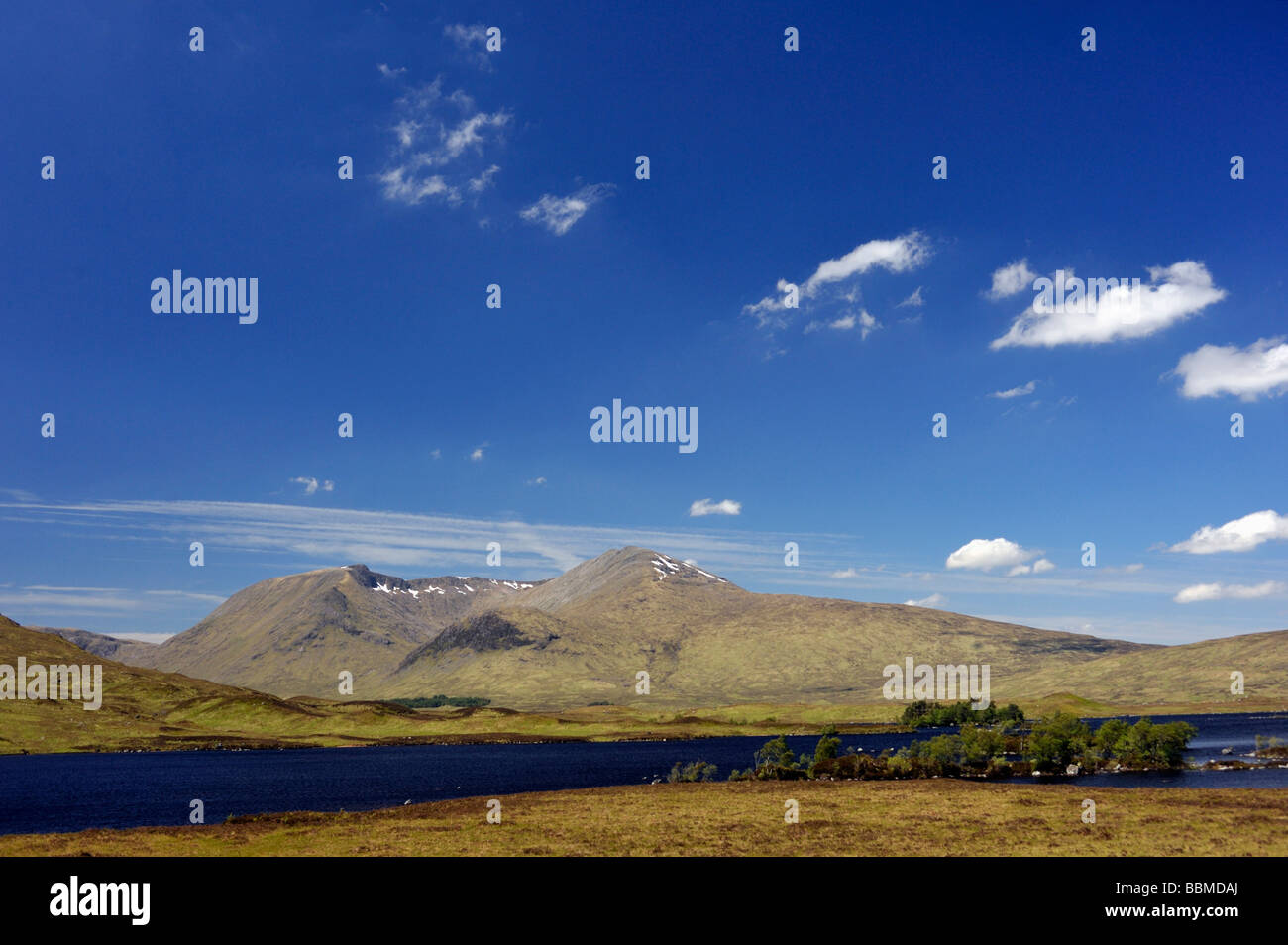 Clach Leathad and Meall a' Bhuiridh from Rannoch Moor. The Black Mount ...