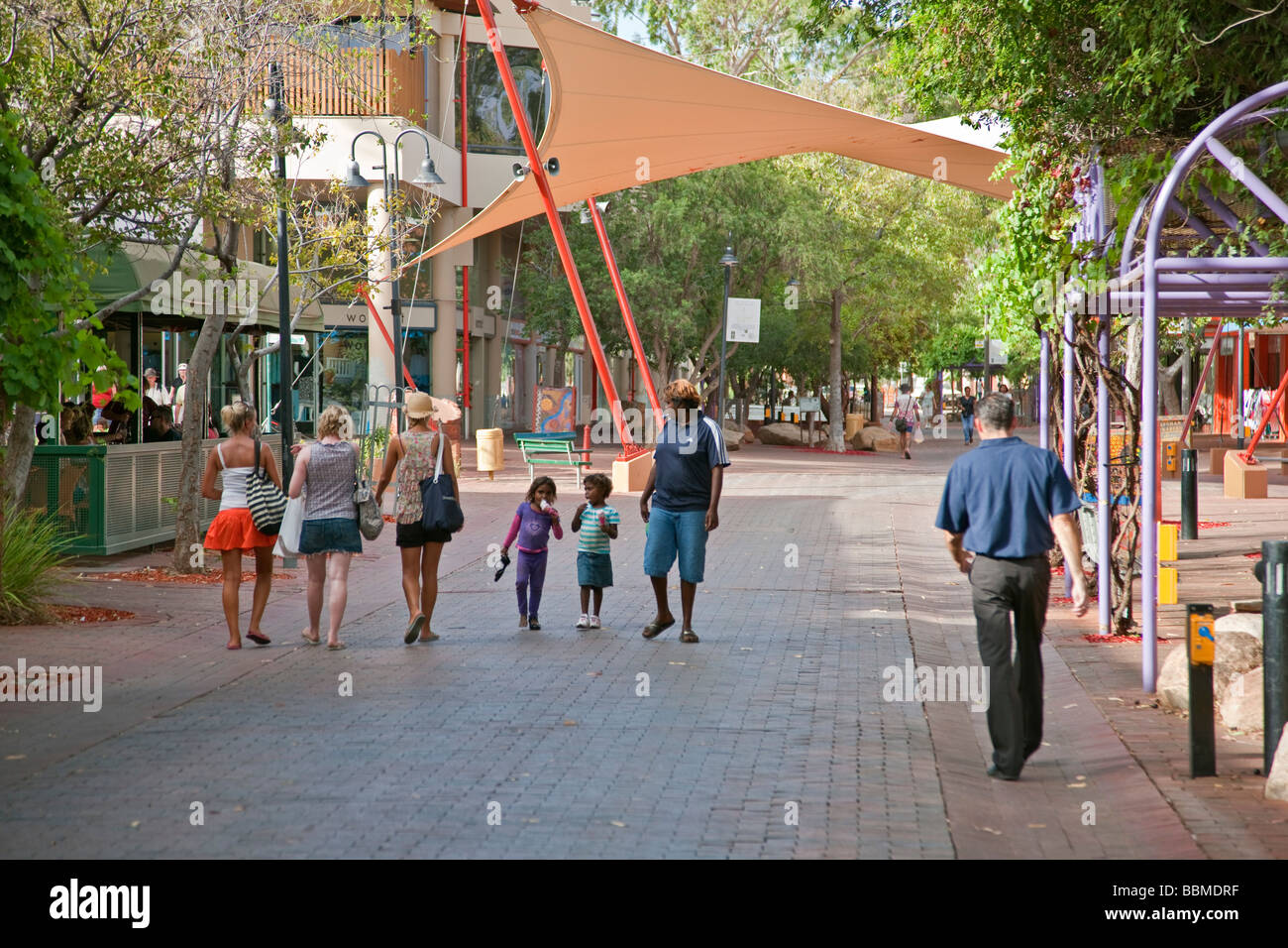 Australia, Northern Territory. A modern shopping mall at Alice Springs ...
