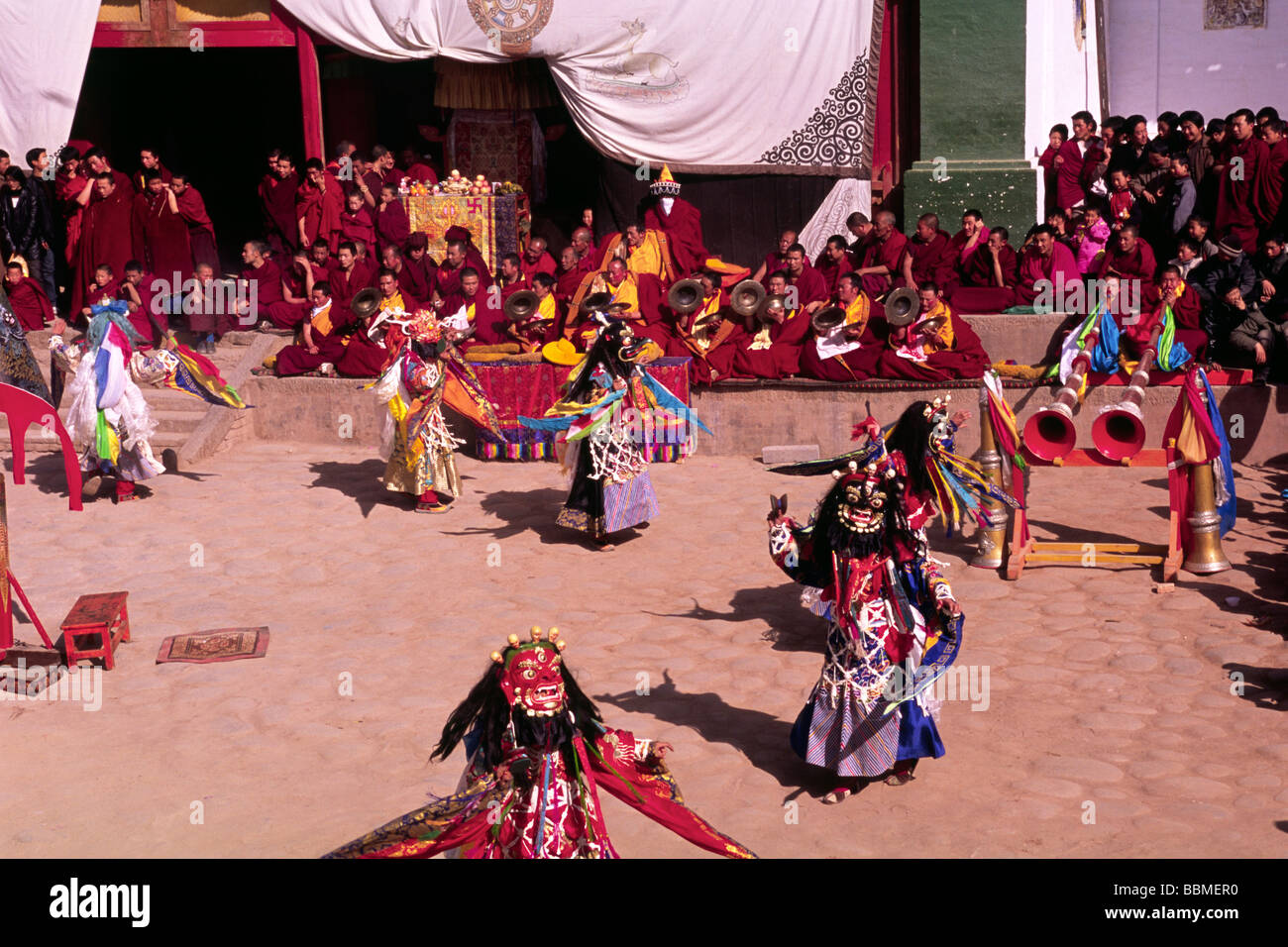 China, Tibet, Qinghai province, Tongren (Repkong), Wutun Si monastery ...