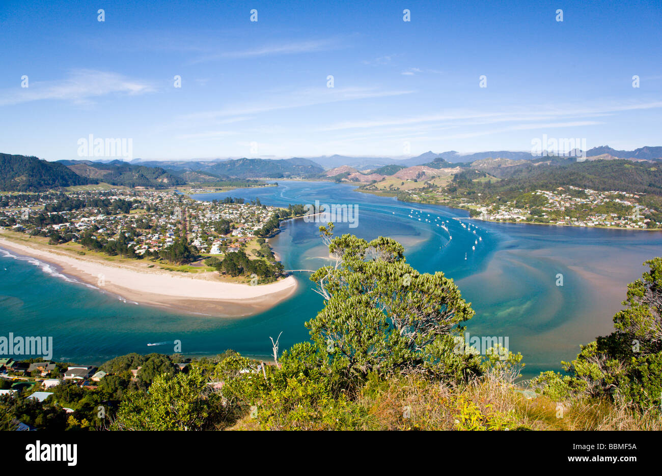 View over Pauanui from Paku Hill Tairua North Island New Zealand Stock ...