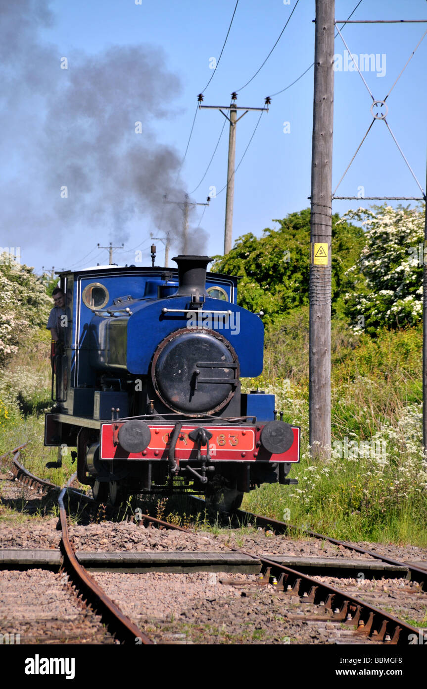 A steam engine approaches from the siding, ready to be hooked up to the ...
