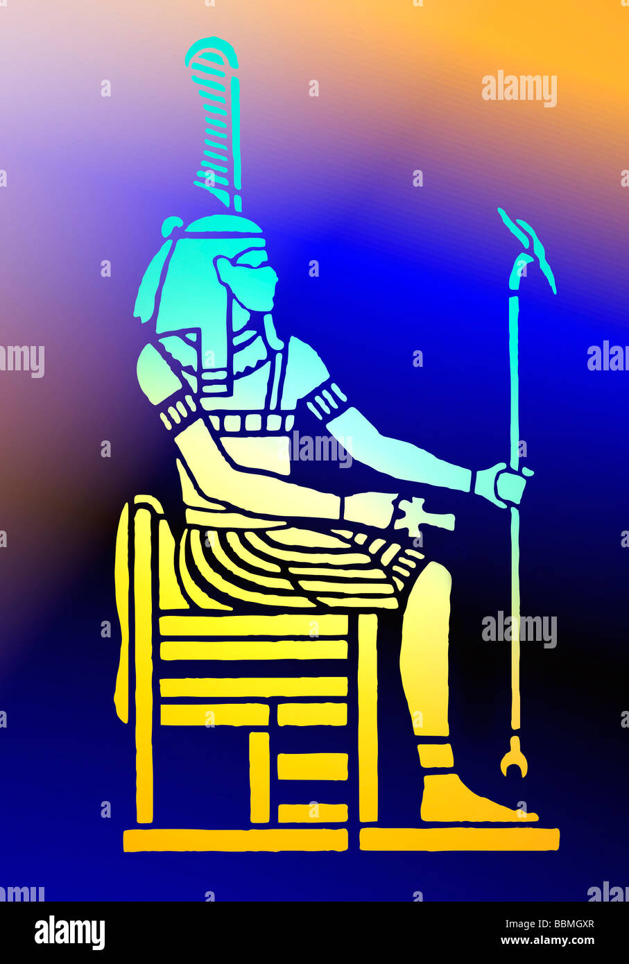 Illustration of an ancient Egyptian Pharaoh Stock Photo - Alamy
