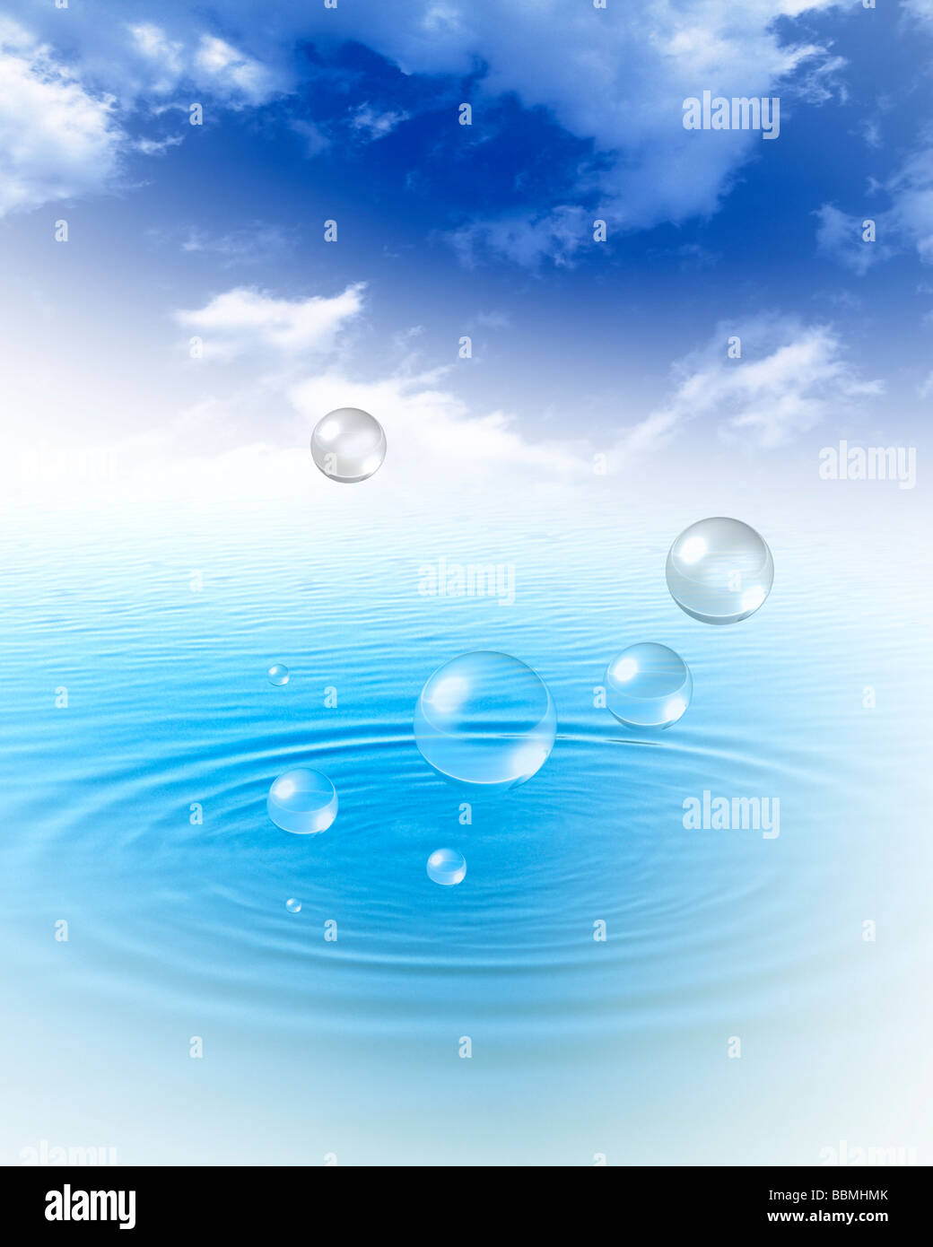 Bubble floating on water Stock Photo - Alamy