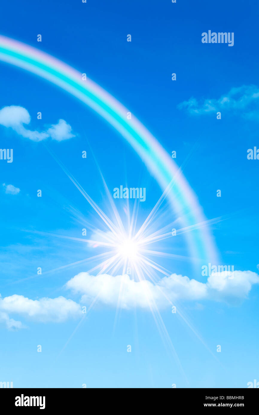 Rainbow in sky Stock Photo - Alamy
