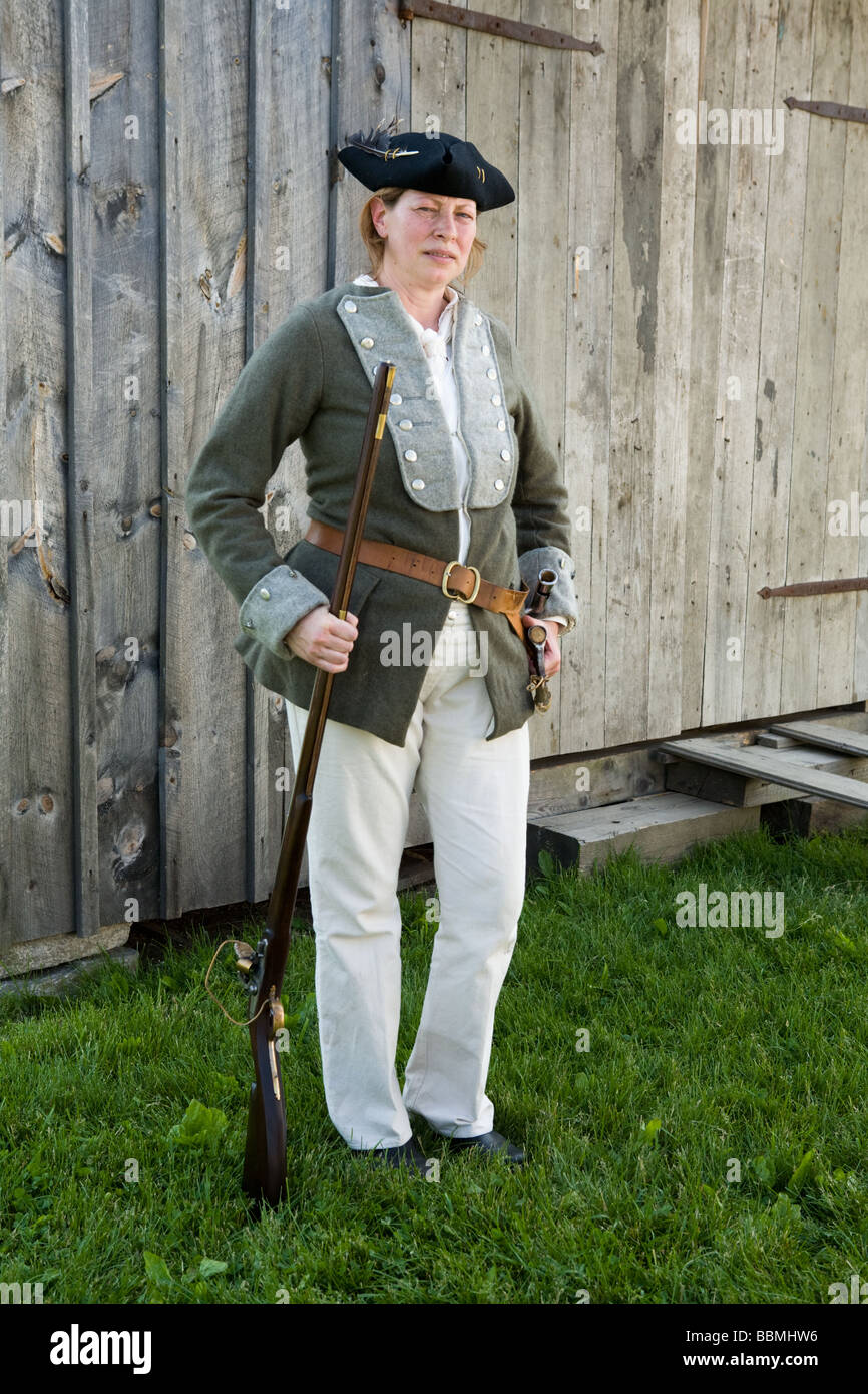 French and Indian War Reenactor woman at Mabee Farm Rotterdam Junction ...