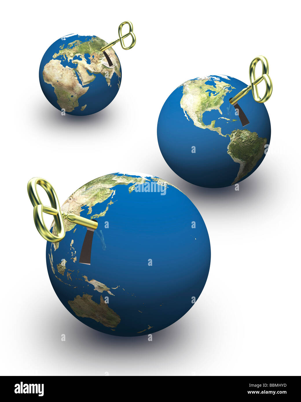 Gold key globe hi-res stock photography and images - Alamy