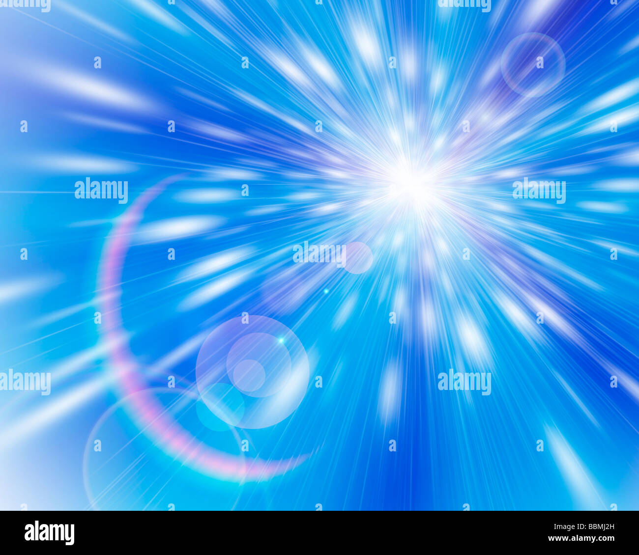 Abstract of sunlight with blue sky, low angle view Stock Photo - Alamy