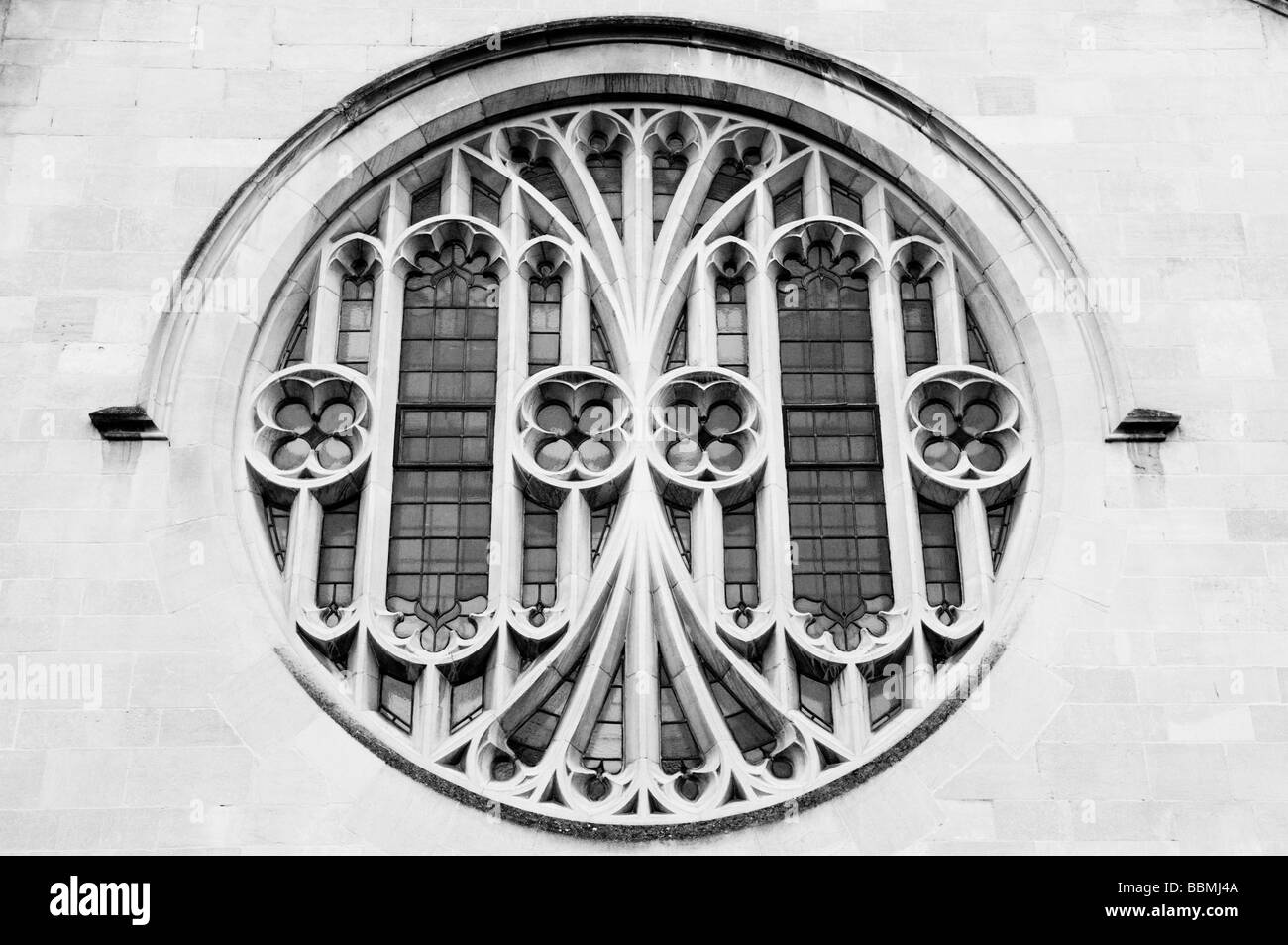 Black and white image of Church window, Cambridge Stock Photo - Alamy