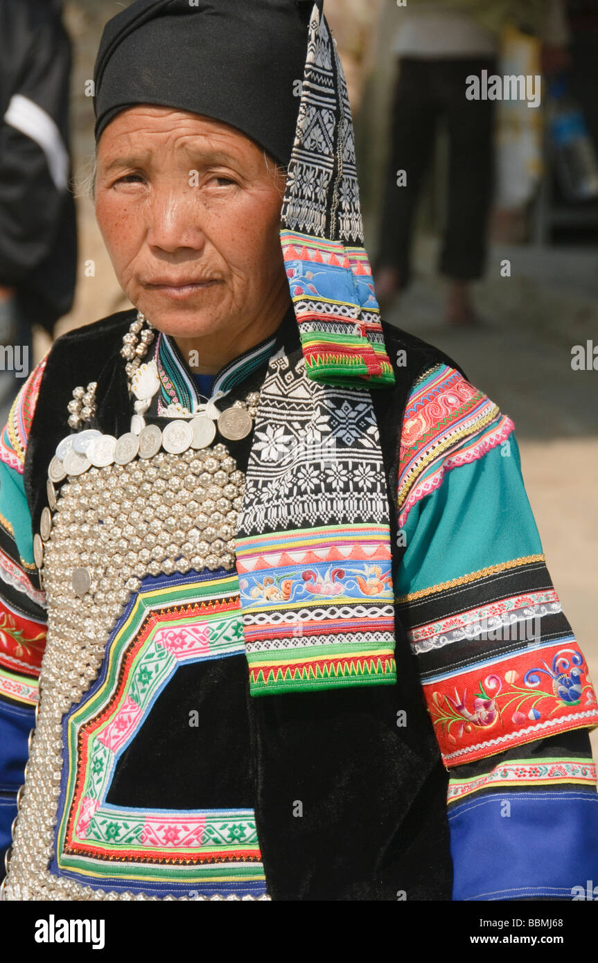 Portrait of a Hani Akha woman in Yuanyang China Stock Photo - Alamy