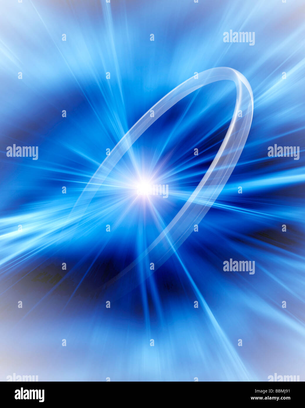 Circular ring with bright light rays, close-up Stock Photo - Alamy