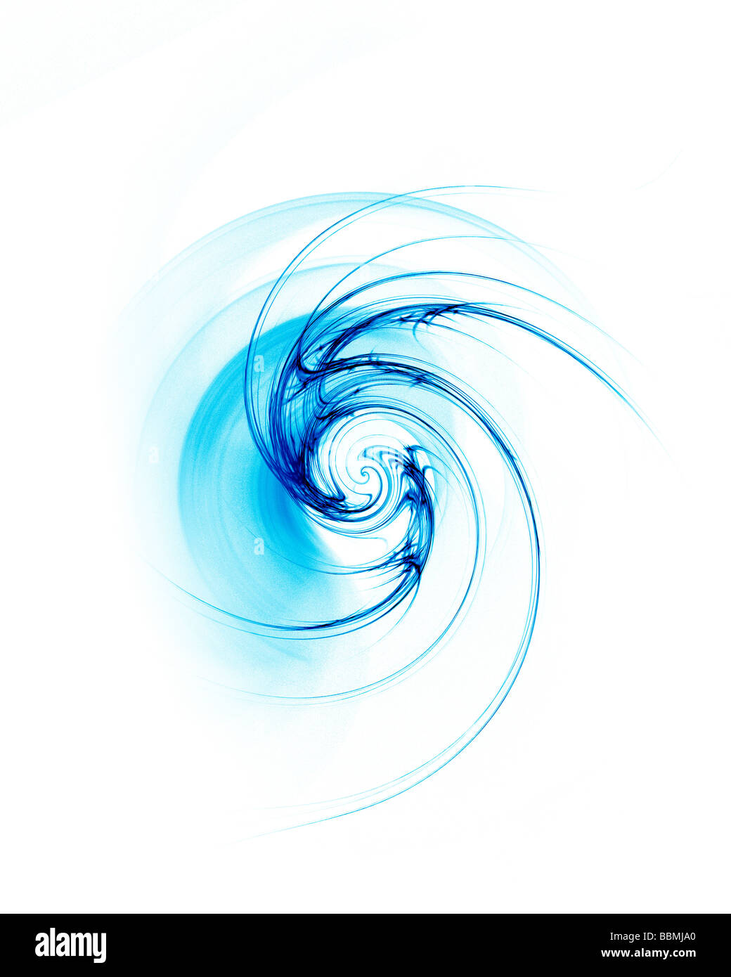 Blue spiral pattern on white background Stock Photo - Alamy