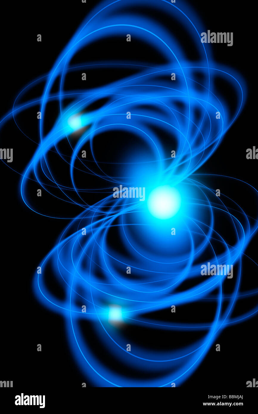 Glowing orbital lines on black background Stock Photo - Alamy