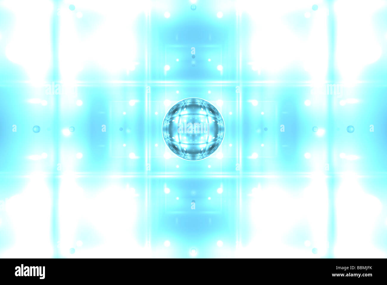 Sphere against blue background (Digital Composite Stock Photo - Alamy