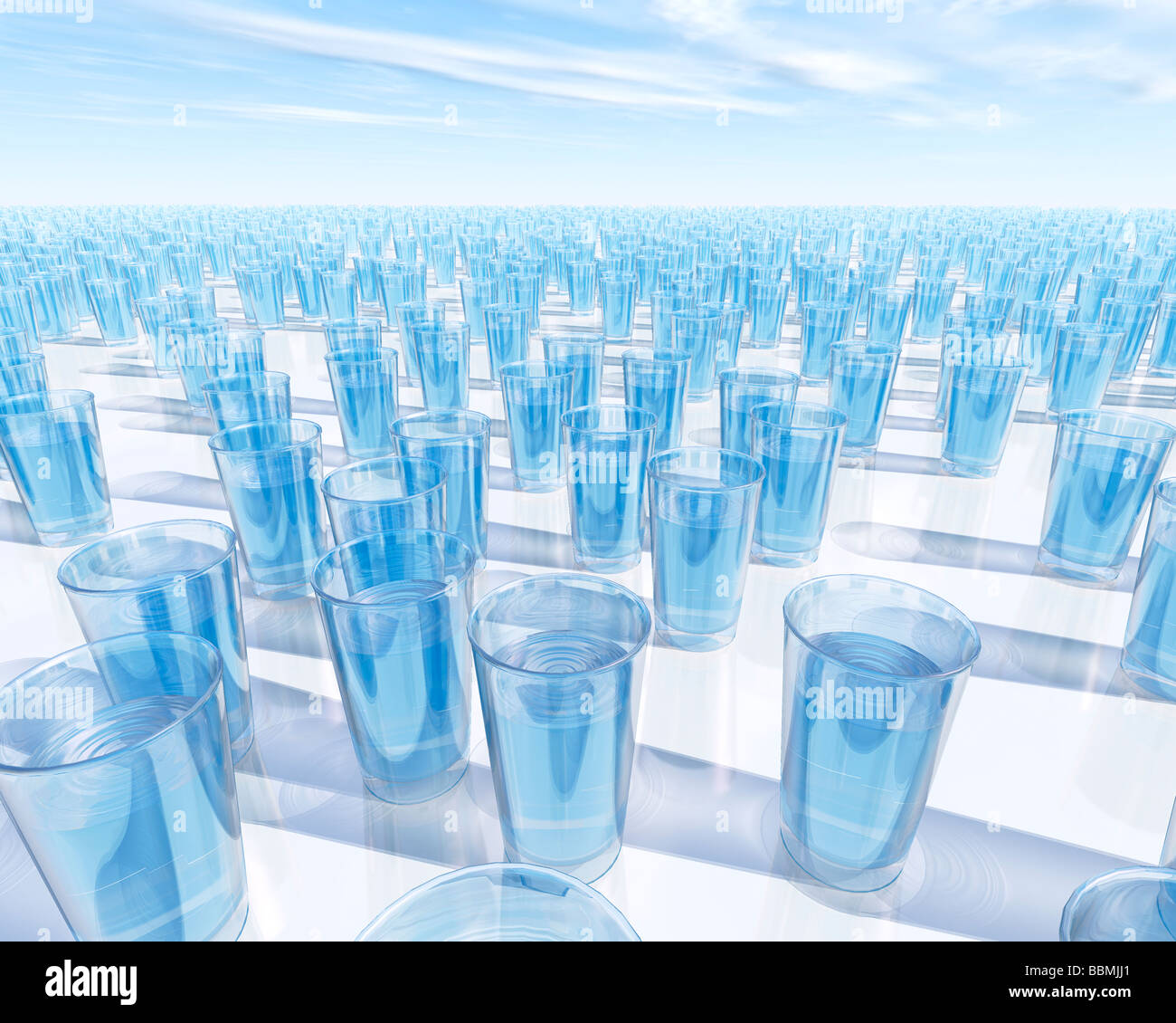 Large group of huge glass, high angle view (Digital Composite Stock ...