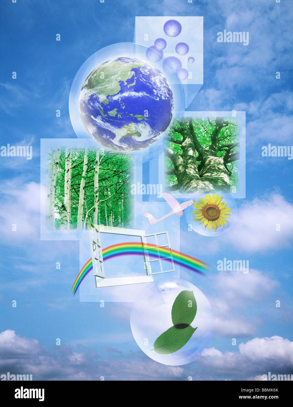 View of rainbow through window Stock Photo - Alamy