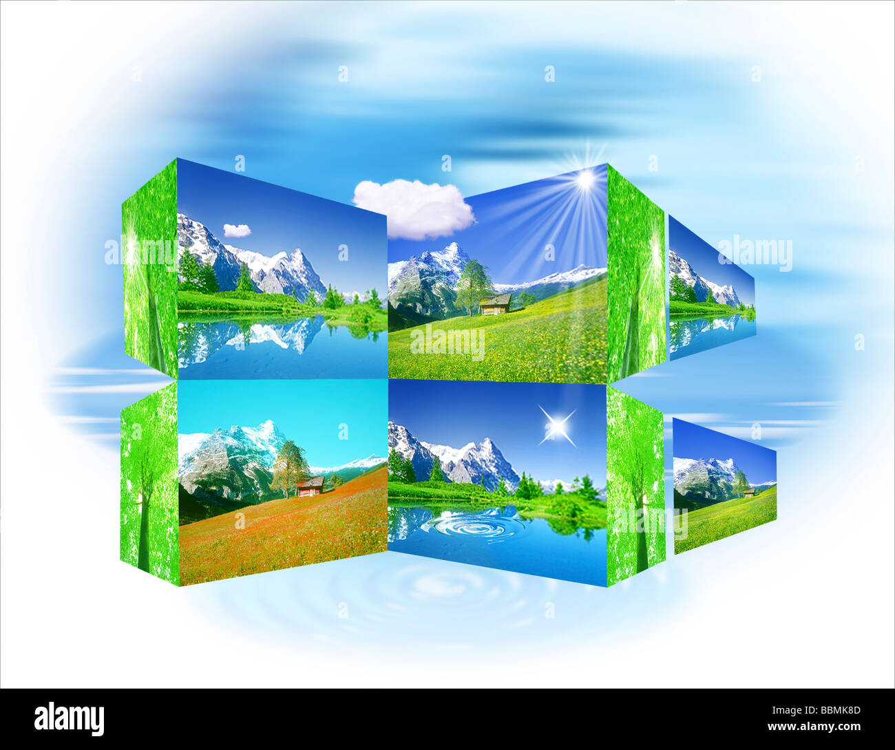 Collage of mountains Stock Photo - Alamy
