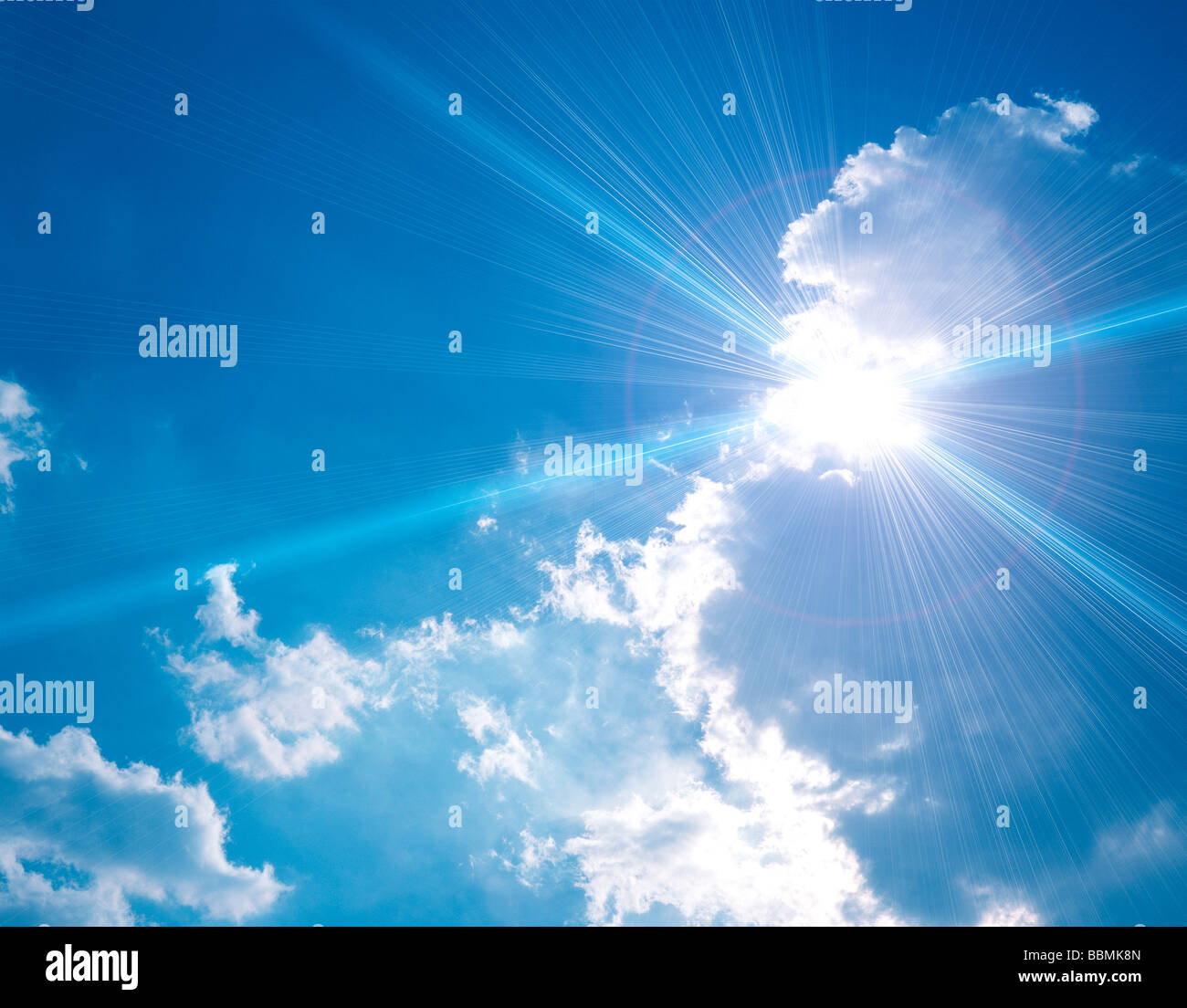 View of sky with sunlight through clouds Stock Photo - Alamy