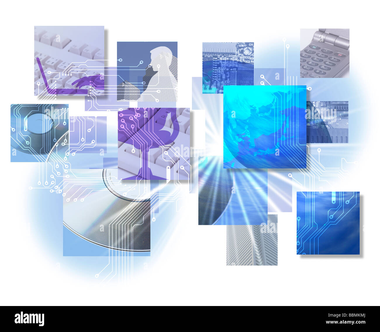 Collage technology devices Cut Out Stock Images & Pictures - Alamy