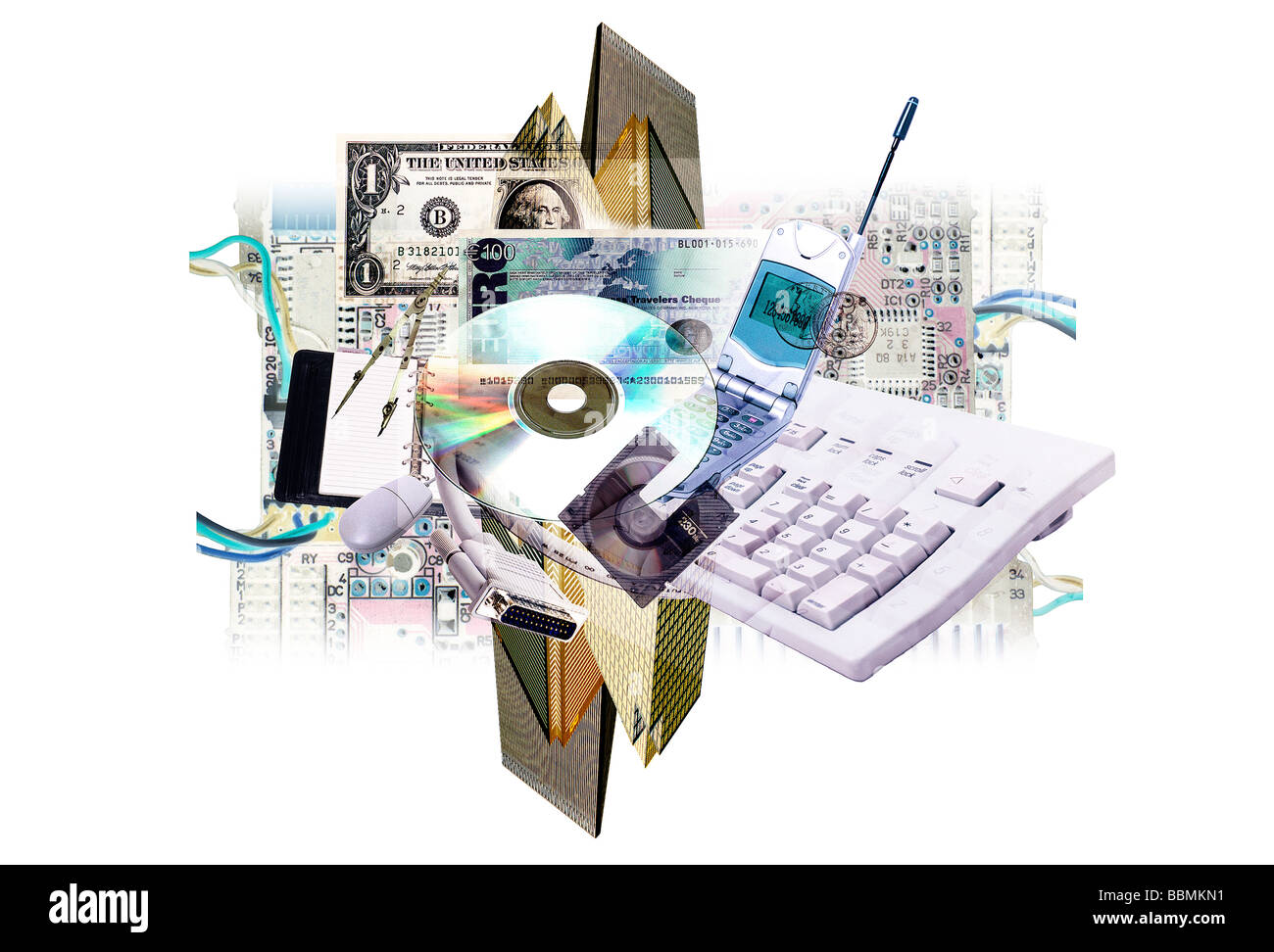 Collage technology devices Cut Out Stock Images & Pictures - Alamy