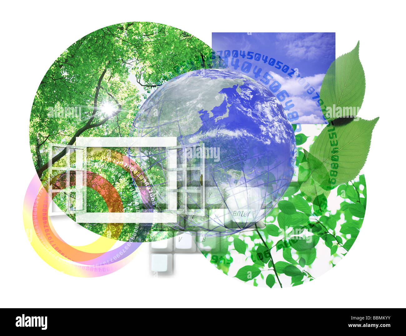 Collage of tree and globe Stock Photo - Alamy