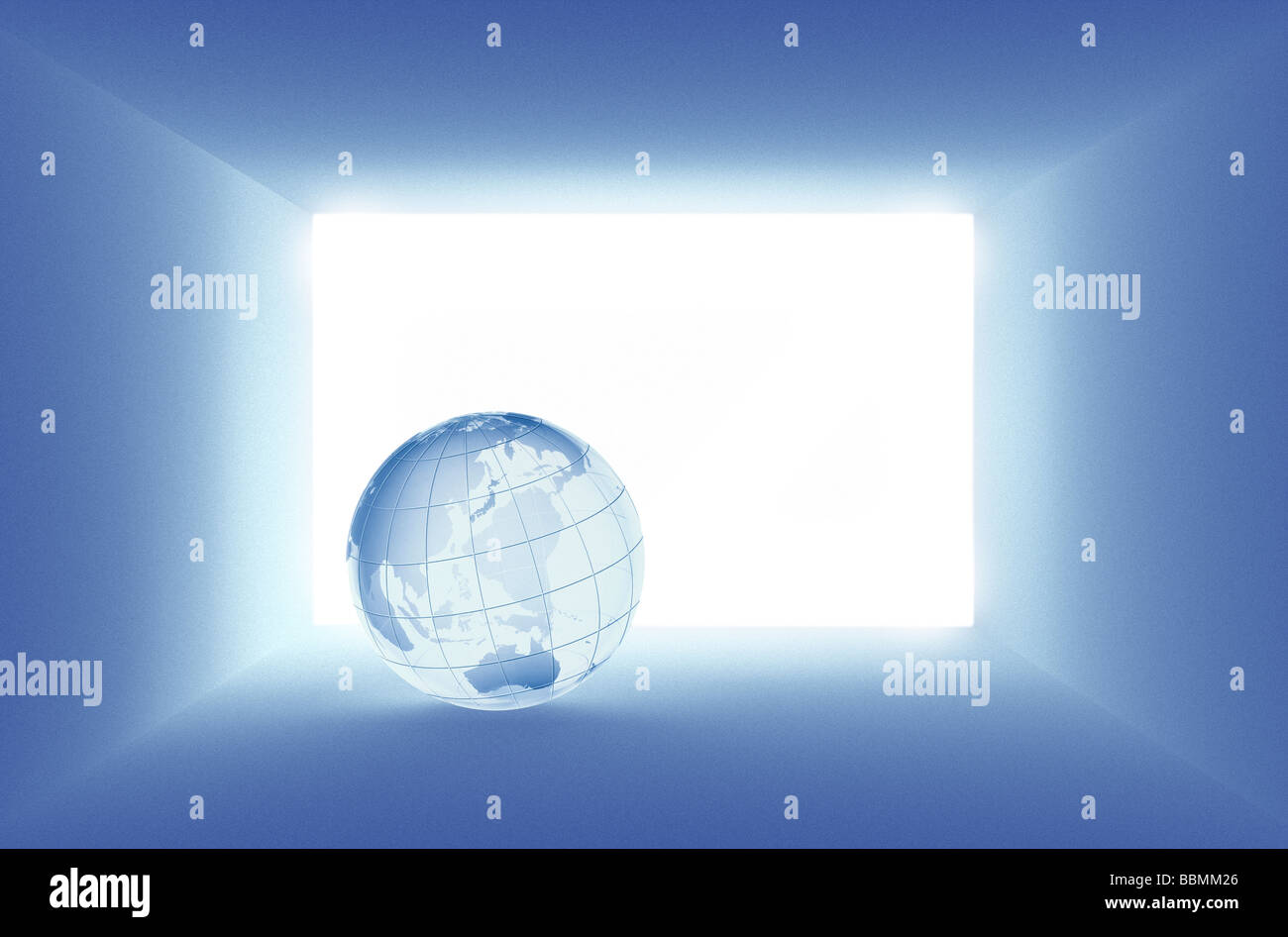 Digital composite of earth with light in background Stock Photo - Alamy