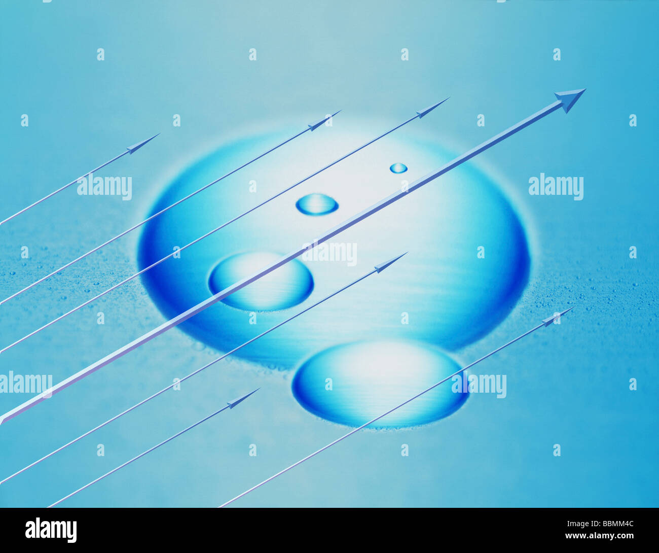 Balls and arrows with blue background Stock Photo - Alamy