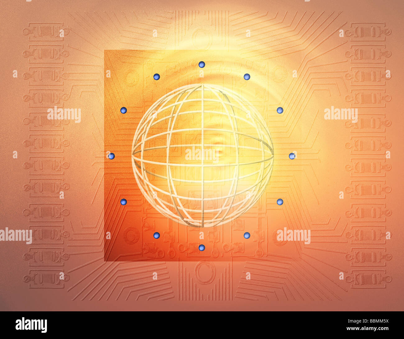 Globe with designed background Stock Photo - Alamy