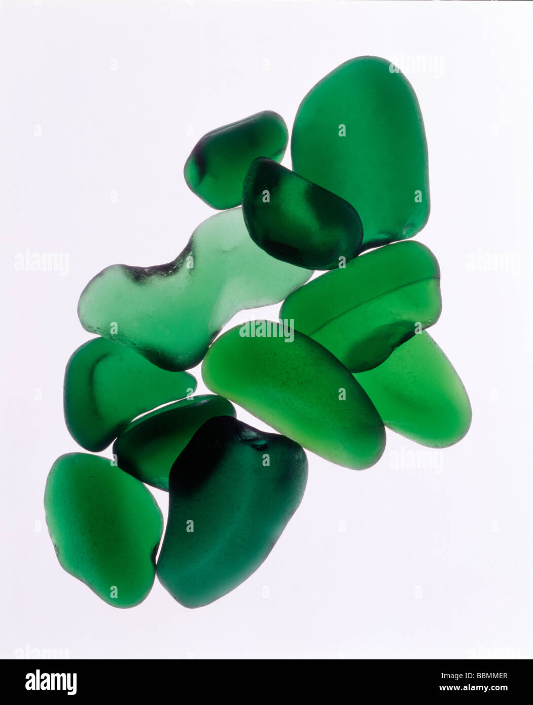 View of green pebbles Stock Photo - Alamy