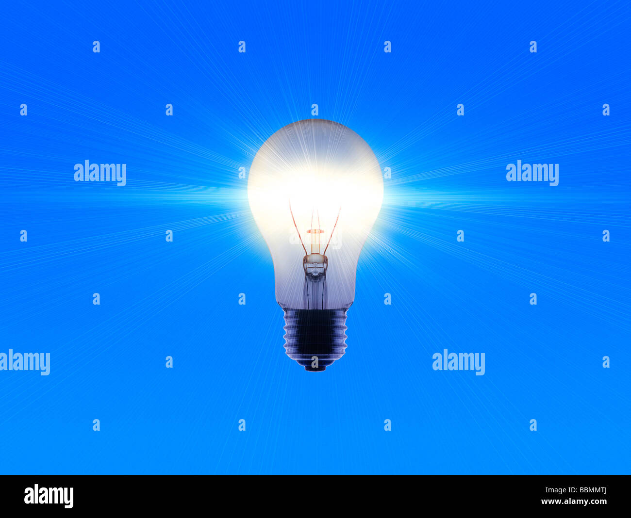 Close view of an illuminated electric bulb Stock Photo - Alamy