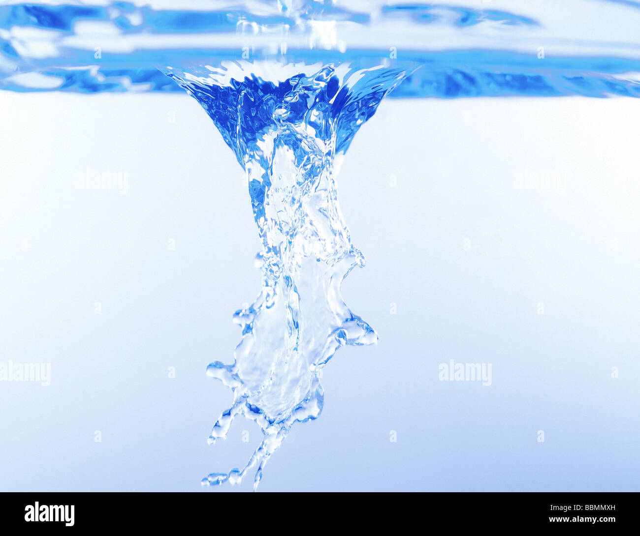 Inverted view of water splashing Stock Photo - Alamy