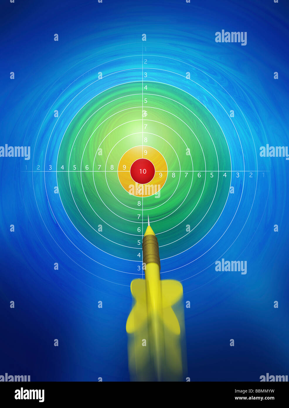 View of a dart reaching dartboard Stock Photo - Alamy
