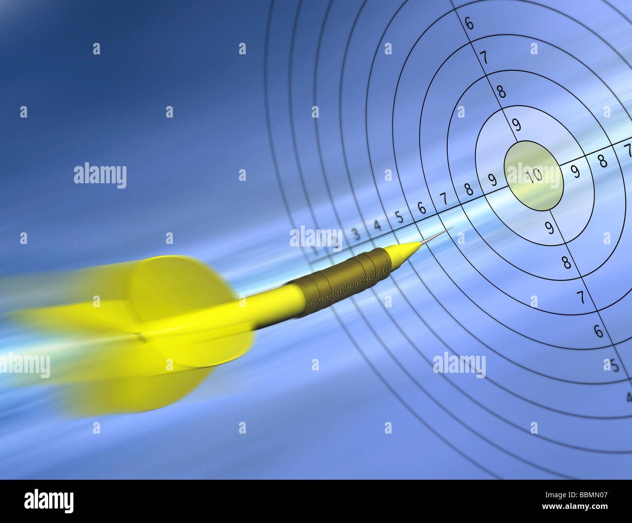 View of a dart reaching dartboard Stock Photo - Alamy
