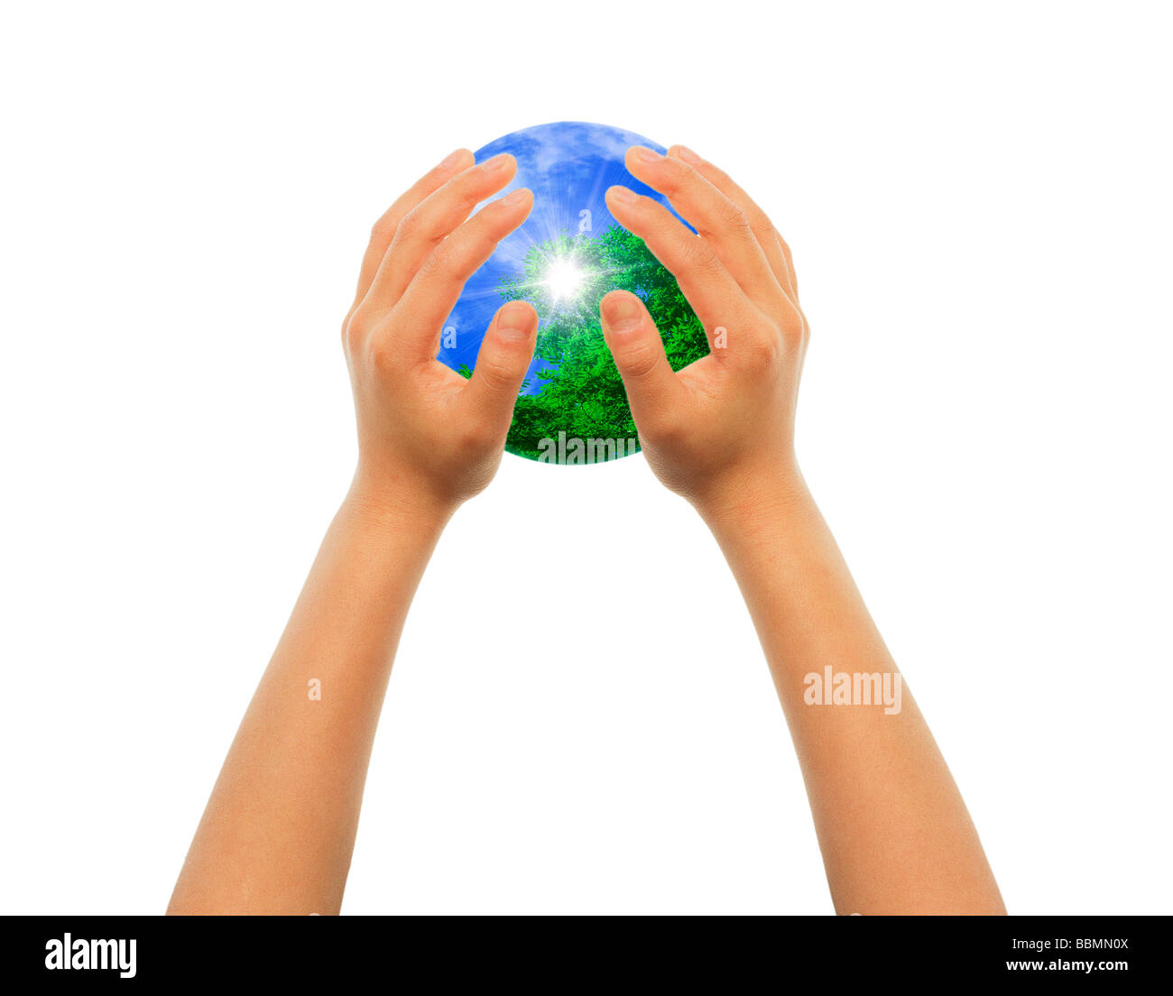 Blue earth globe glow Cut Out Stock Images & Pictures - Alamy