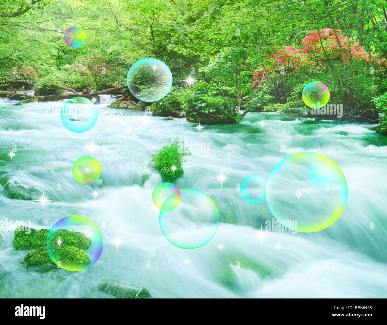 Bubbles over water Stock Photo - Alamy