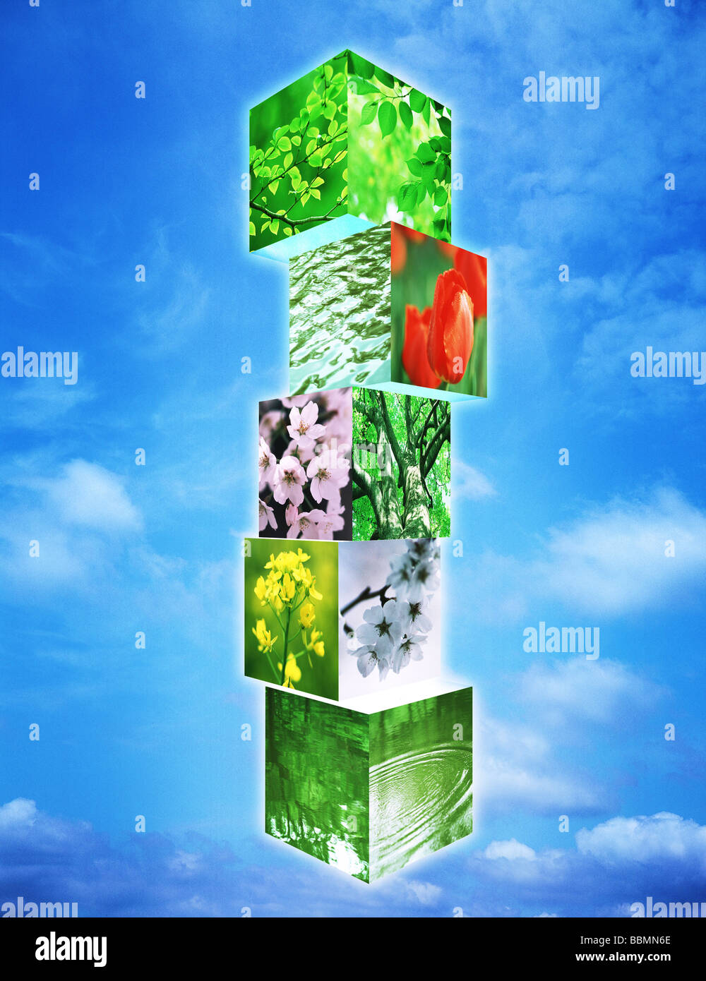 Blocks against sky background Stock Photo - Alamy