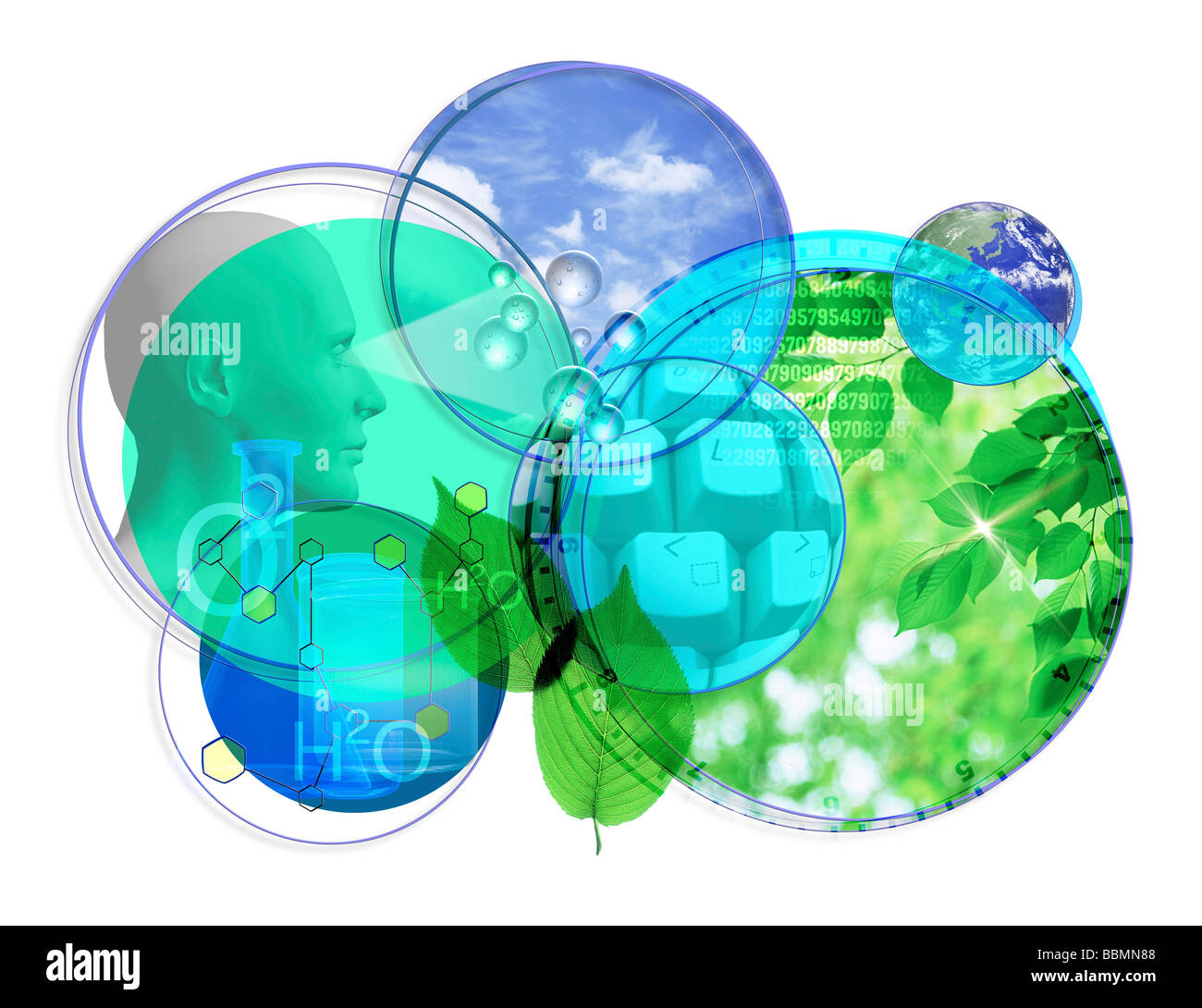 Collage sphere nature hi-res stock photography and images - Alamy