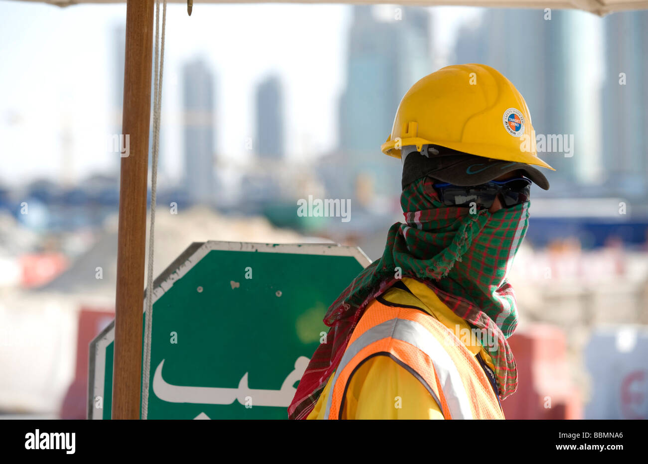 Dubai United Arab Emirates Construction workers at the Downtown Dubai ...