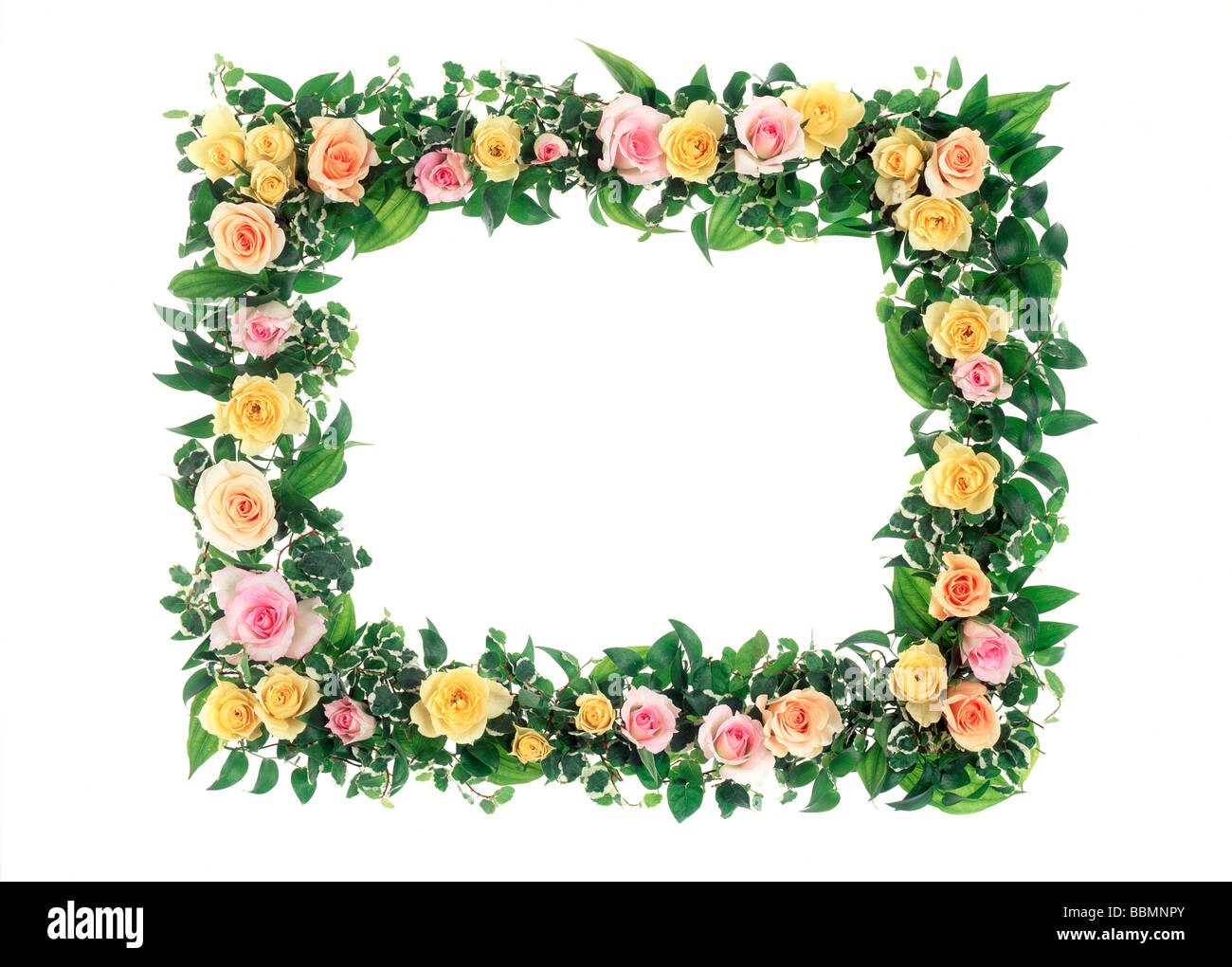 A frame of colorful flowers Stock Photo - Alamy