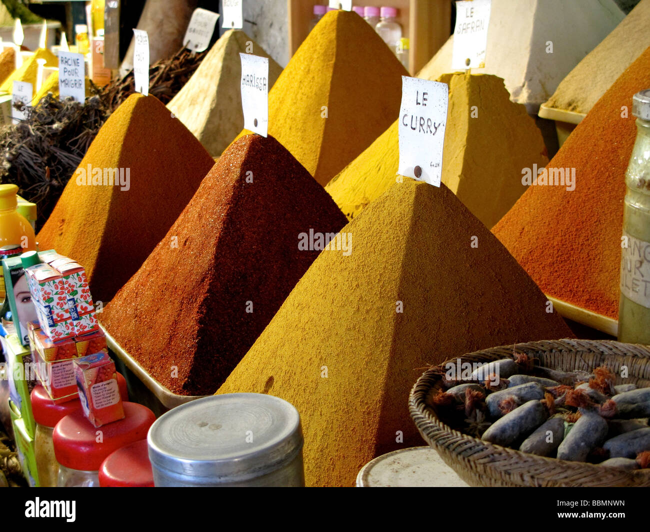 Spice stall in Marrakech souk Morocco Stock Photo - Alamy