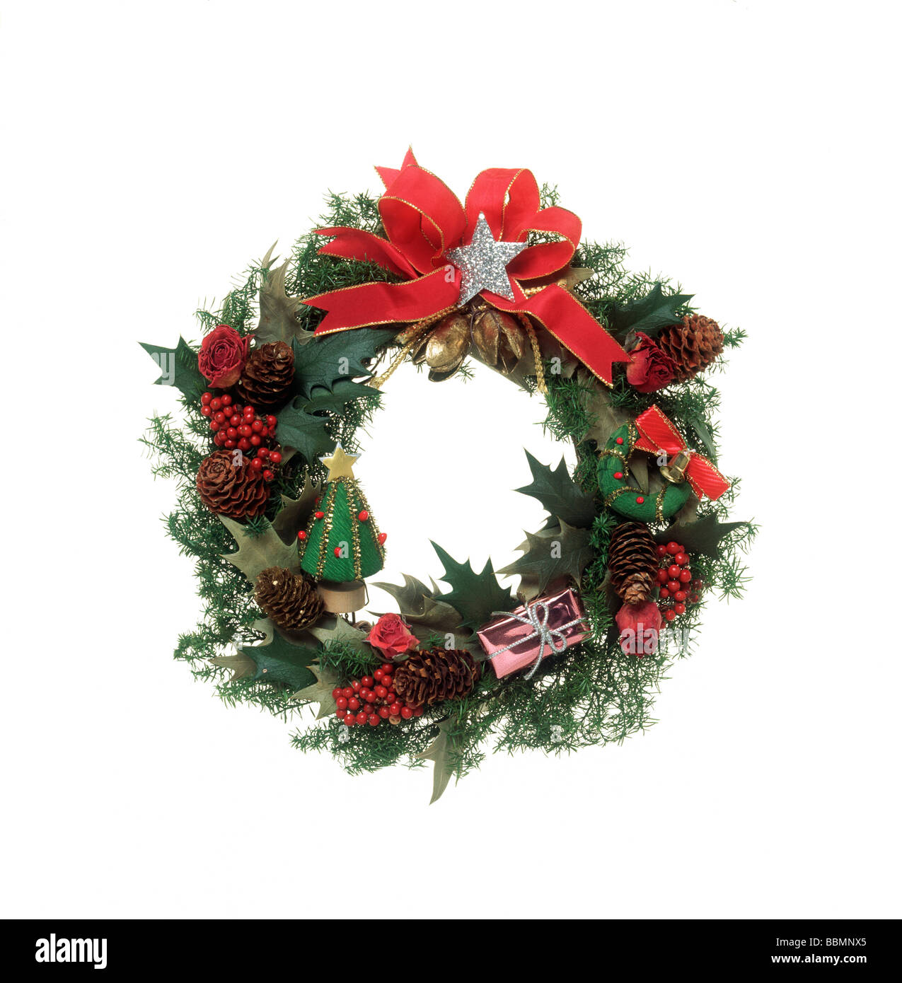 Artificial christmas wreath Cut Out Stock Images & Pictures - Alamy