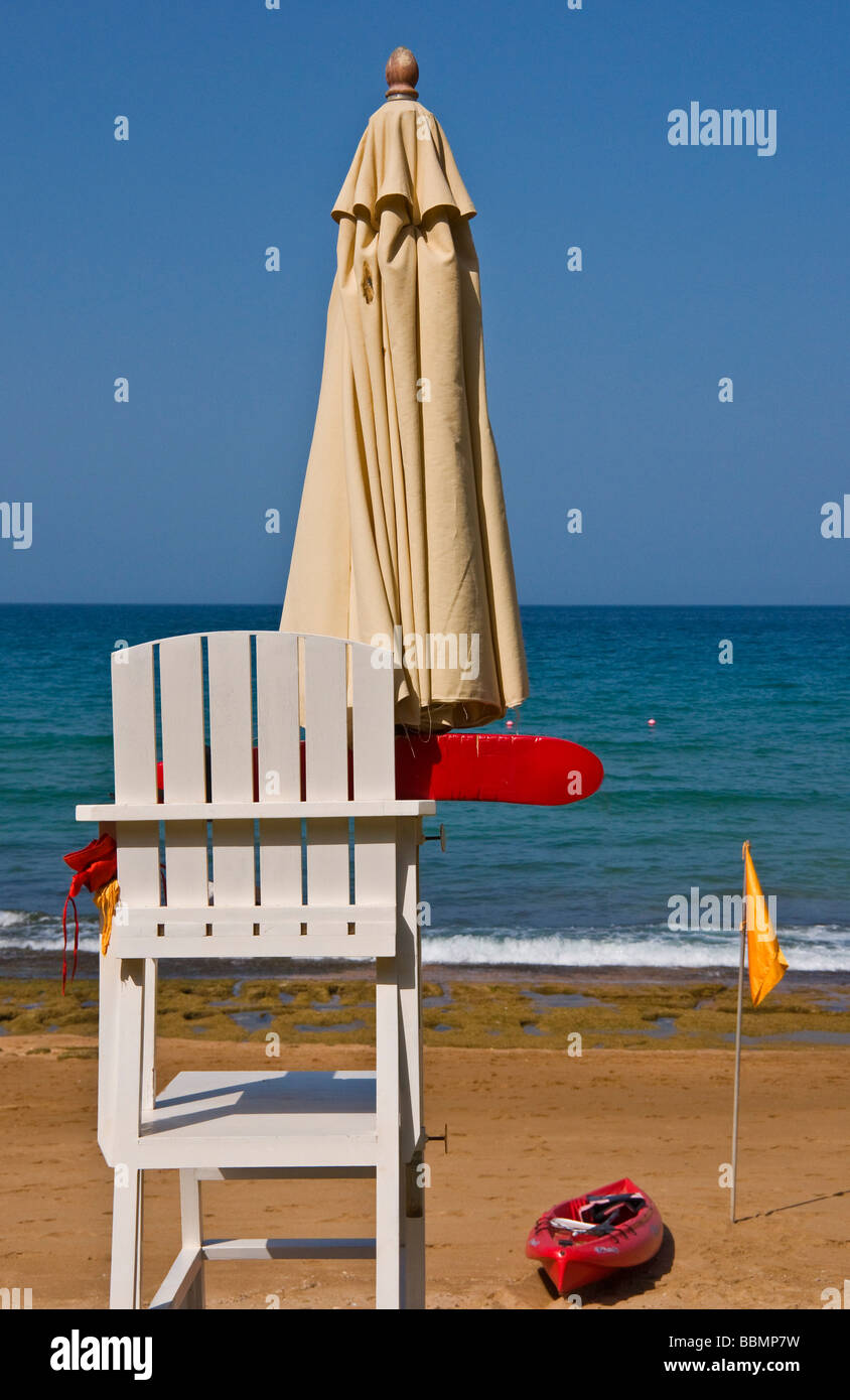 Lifeguard chair on a beach Stock Photo - Alamy