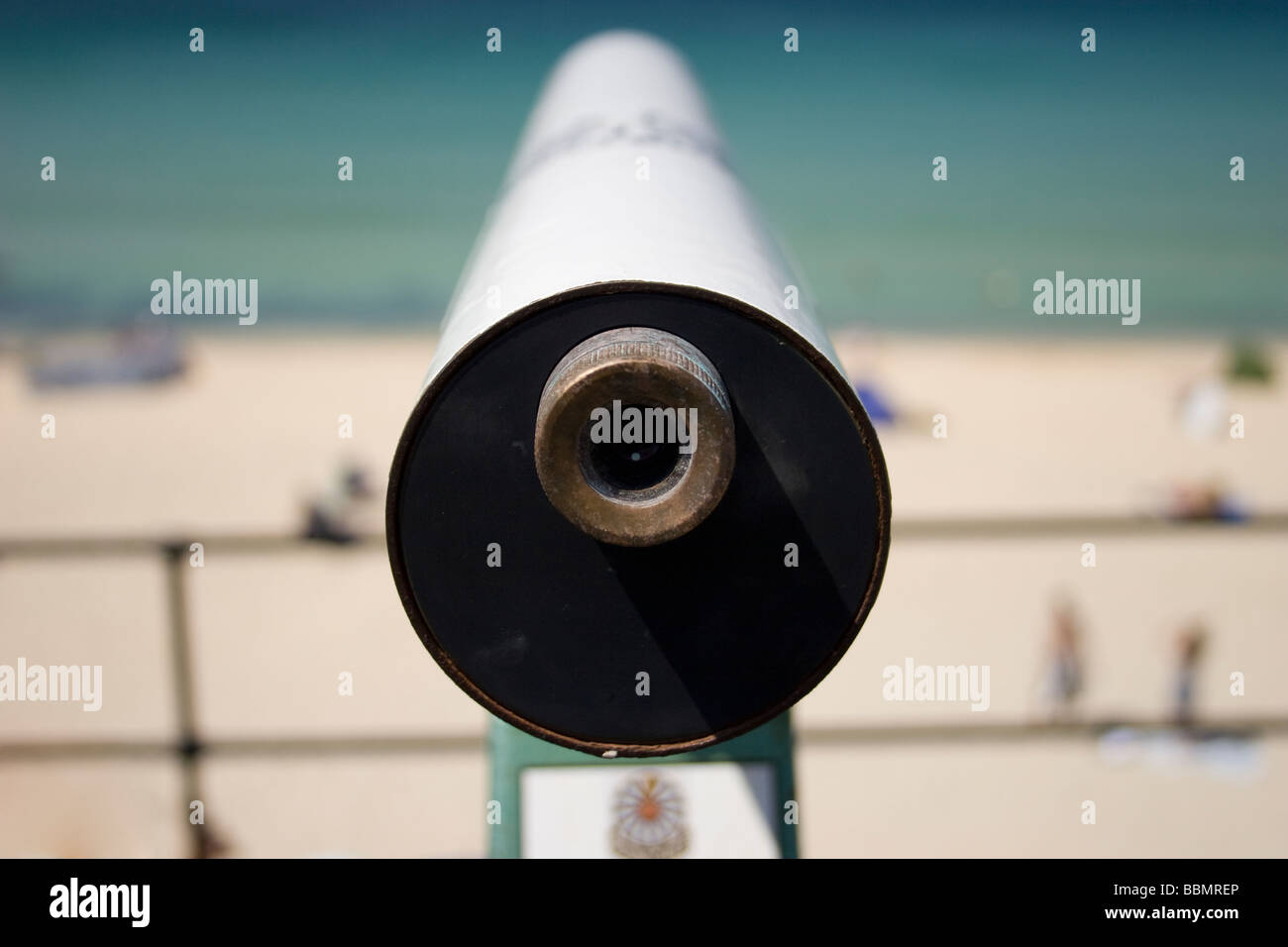 Seaside telescope on the beach at St Ives, Cornwall Stock Photo - Alamy