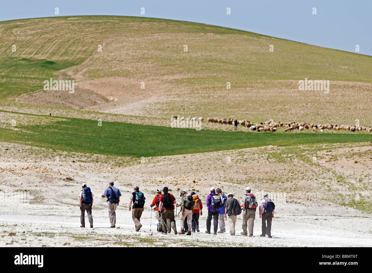Hikers on the mountain Jebel Arruda, Syria, Asia Stock Photo - Alamy