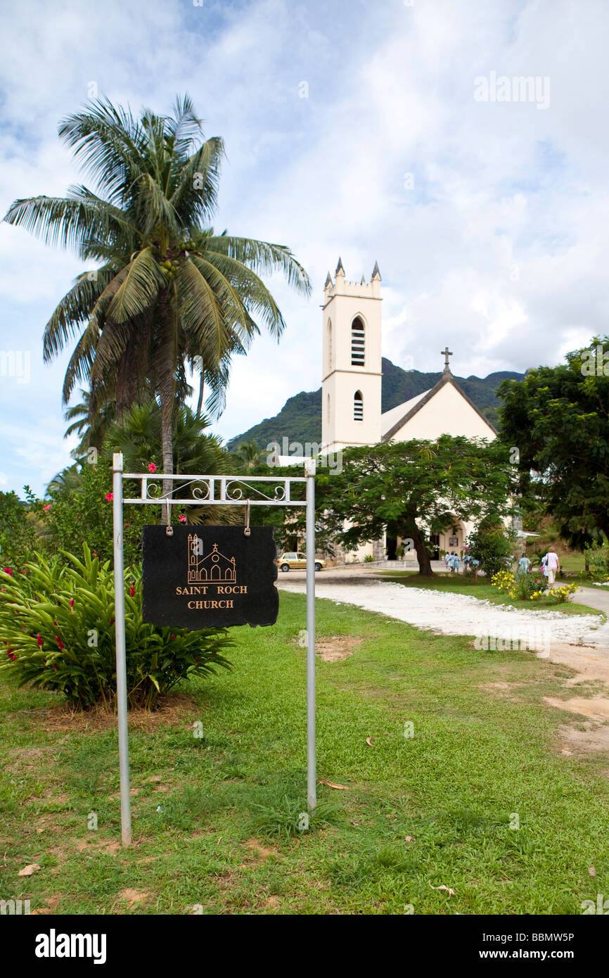 Saint Roche Church, Beau Vallon Bay, Mahe Island, Seychelles, Indian ...