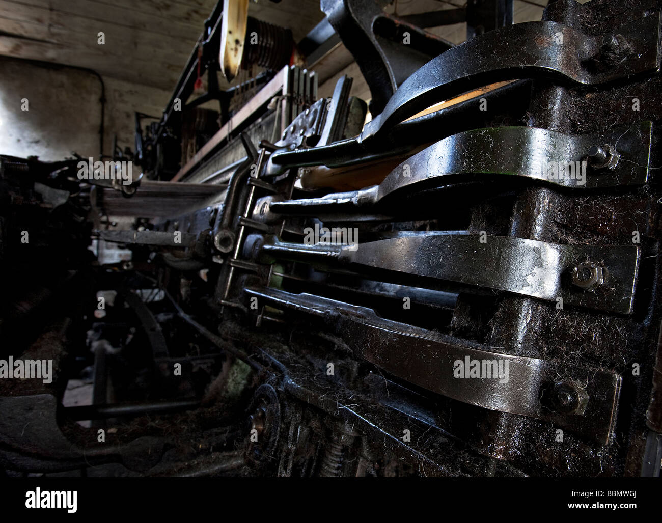 Weaving machine, Knockando Wool Mill, Morayshire, Scotland Stock Photo ...