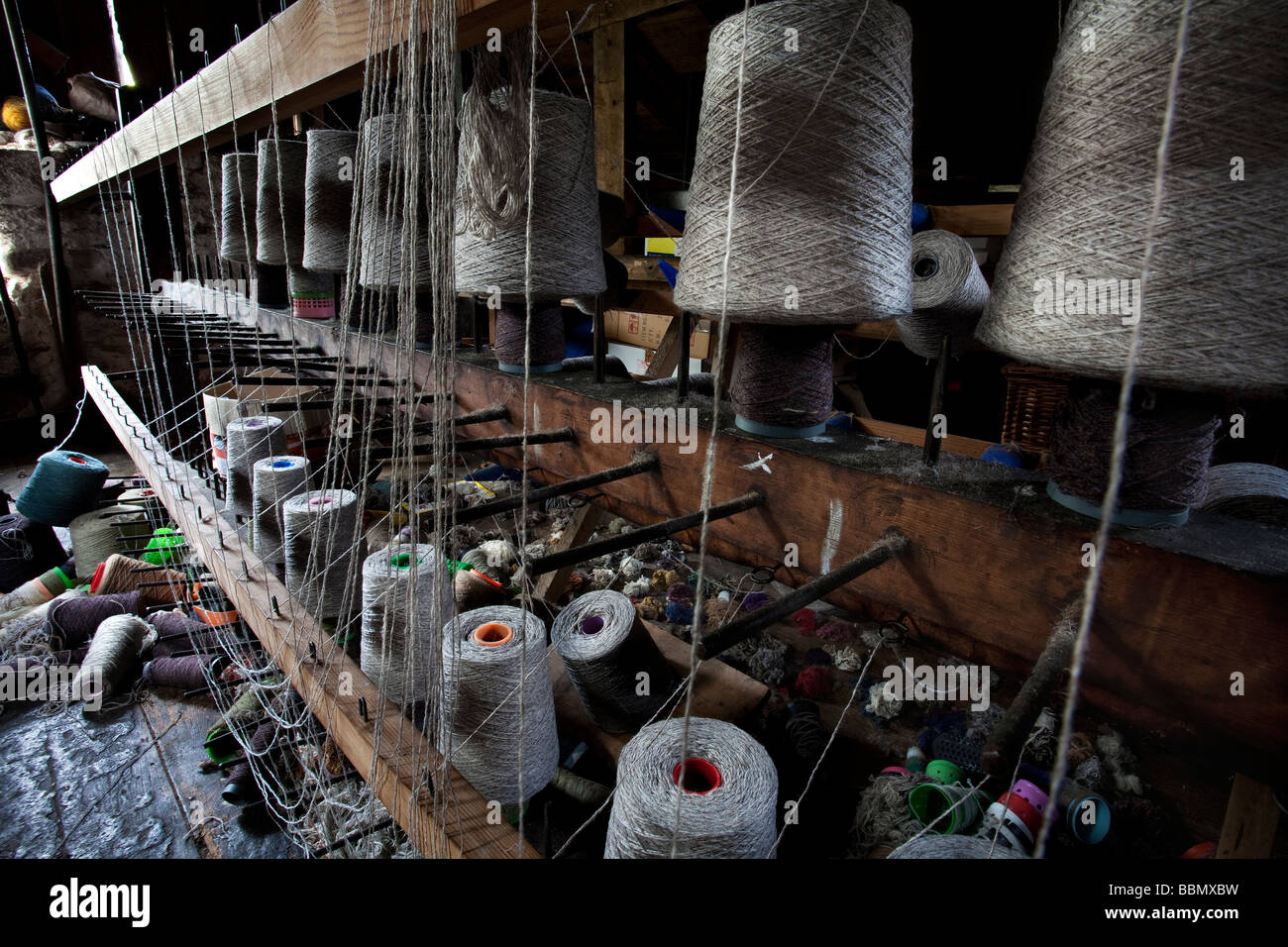 Old weaving machine, Knockando Wool Mill, Morayshire, Scotland Stock ...