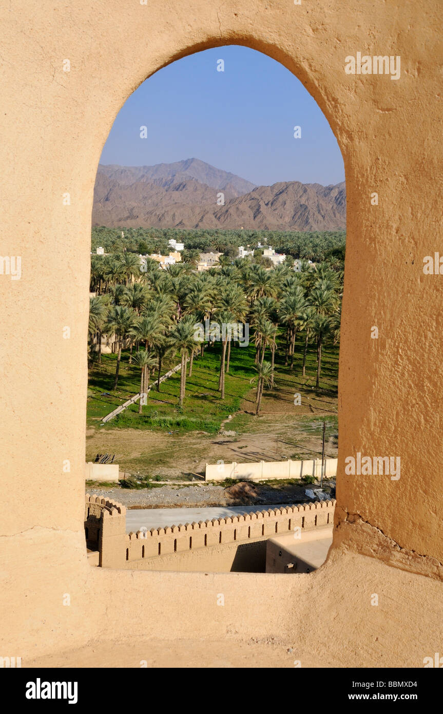 Historic adobe fortification Rustaq Fort or Castle, Hajar al Gharbi ...