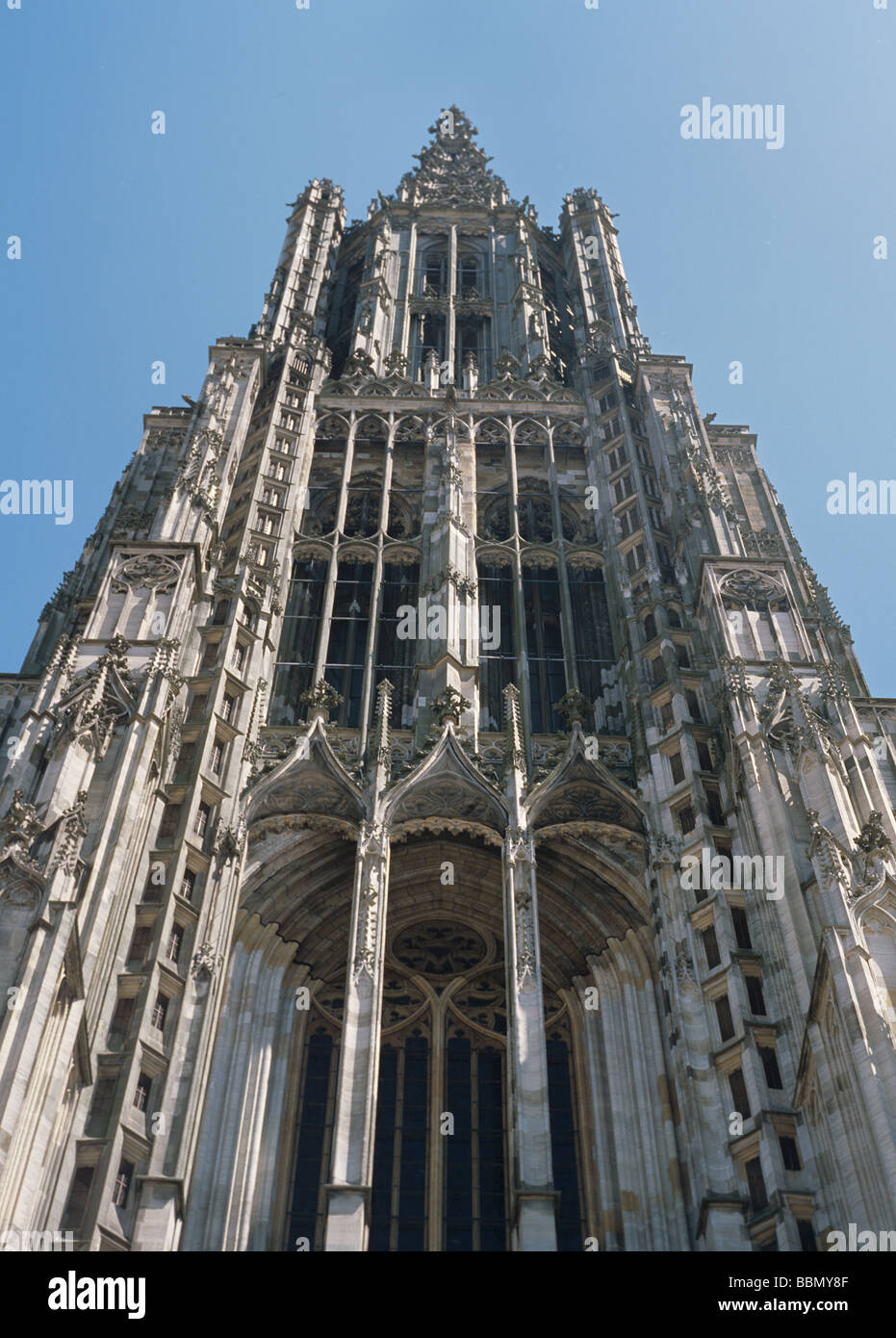 portal and tower of a church Stock Photo - Alamy