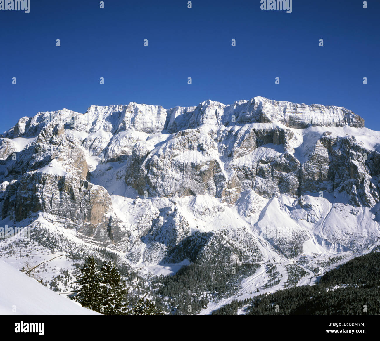 Cliff faces Gruppo del Sella Sella Gruppe Val Gardens Selva Dolomites ...